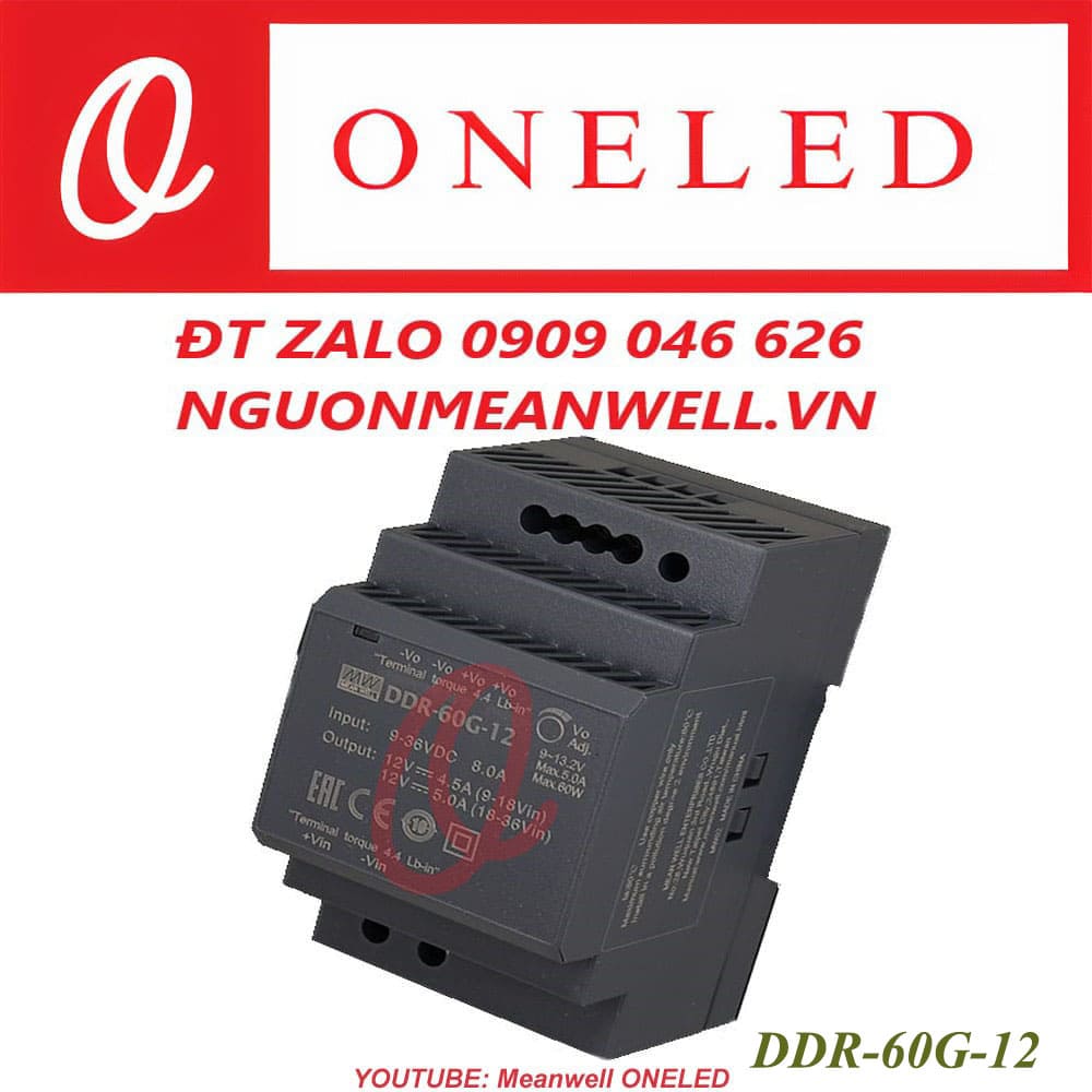 Bộ Nguồn Dạng Tĩnh DDR-60G-12 - Meanwell 0909153888 OMRON